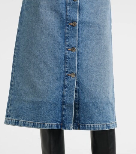 Stella McCartney Chain-detail Denim Midi Skirt