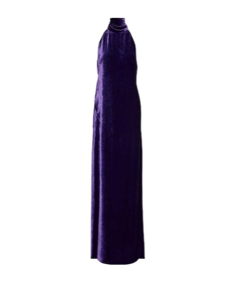 Ralph Lauren Tatum Halterneck Velvet Gown - Black