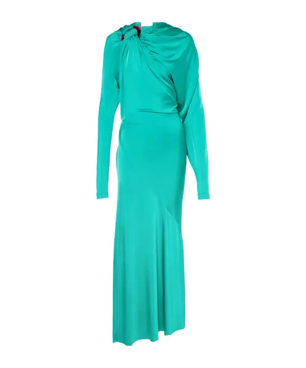 Victoria Beckham Draped Asymmetric Satin Midi Dress