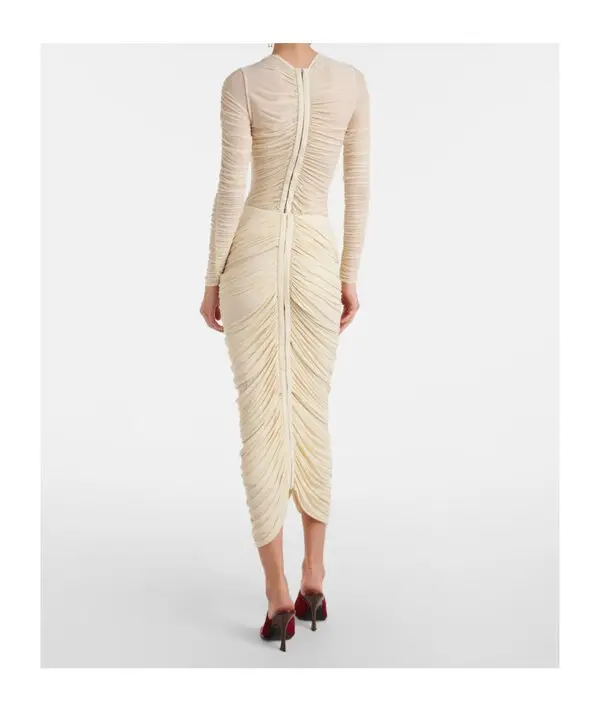 Magda Butrym Floral-appliqué Ruched Midi Skirt