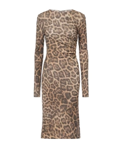 Stella McCartney Leopard-print Midi Dress - Brown
