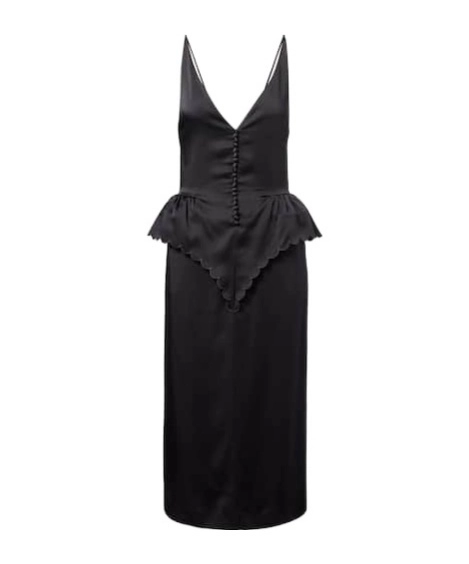 Stella McCartney Open-back Peplum Satin Midi Dress