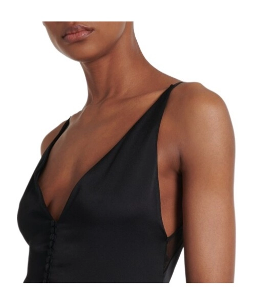 Stella McCartney Open-back Peplum Satin Midi Dress