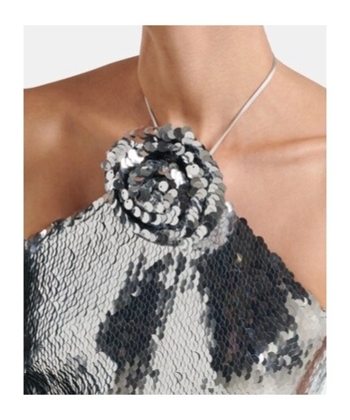 Magda Butrym Sequined Floral-appliqué Minidress