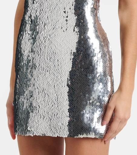 Magda Butrym Sequined Floral-appliqué Minidress