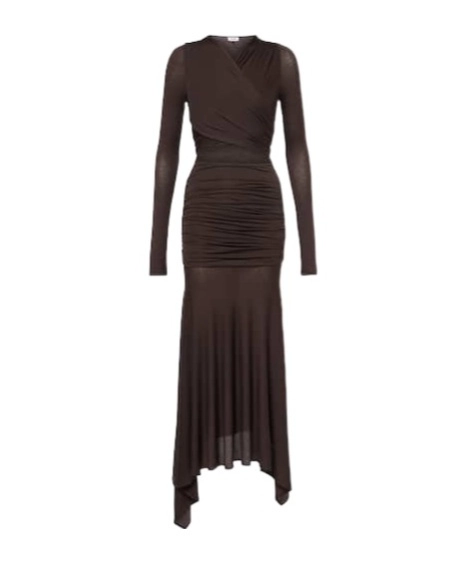 Attico Sheer Embroidered Tulle Midi Dress