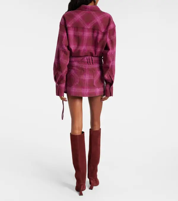 Attico Fay Cotton And Wool-blend Miniskirt