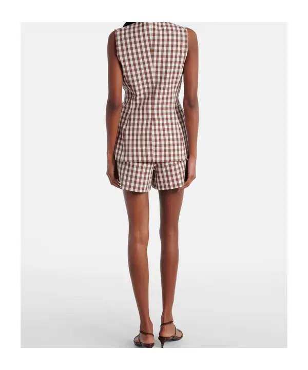 Veronica Beard Lois Gingham Seersucker Top