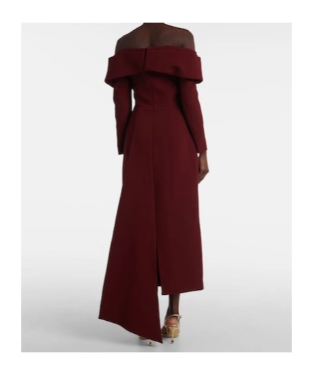 EMILIA WICKSTEAD Derika Off-shoulder Crêpe Midi Dress - Brown