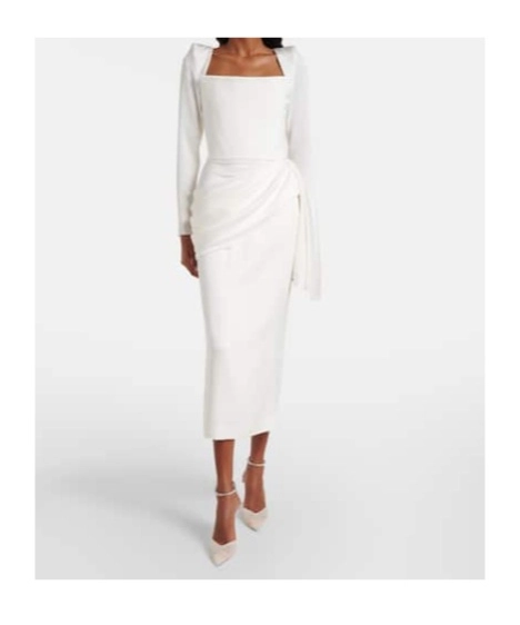 Alex Perry Bridal Draped Crepe Satin Bustier Gown