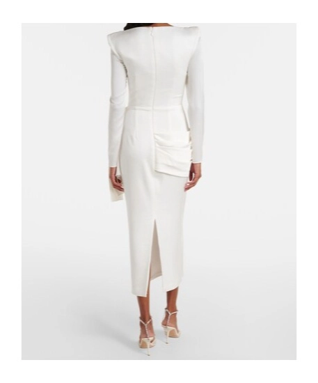 Alex Perry Bridal Draped Crepe Satin Bustier Gown