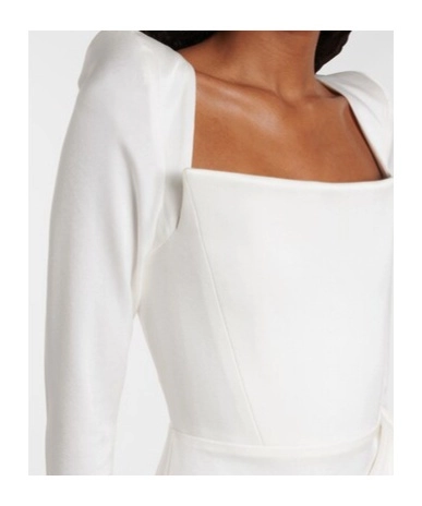 Alex Perry Bridal Draped Crepe Satin Bustier Gown