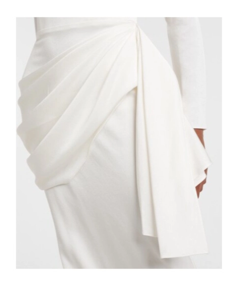 Alex Perry Bridal Draped Crepe Satin Bustier Gown