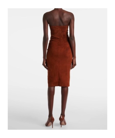 Stouls Monica Strapless Suede Midi Dress