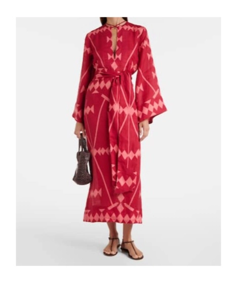 Johanna Ortiz Printed Linen Maxi Dress
