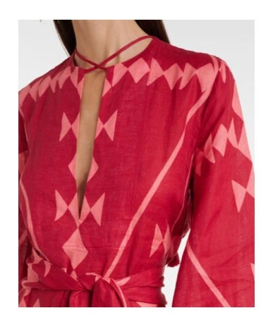 Johanna Ortiz Printed Linen Maxi Dress