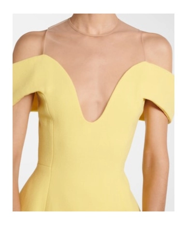 David Koma Off-shoulder Wool Crêpe Minidress