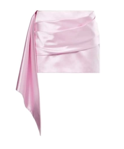 Alex Perry Draped Duchess Satin Miniskirt