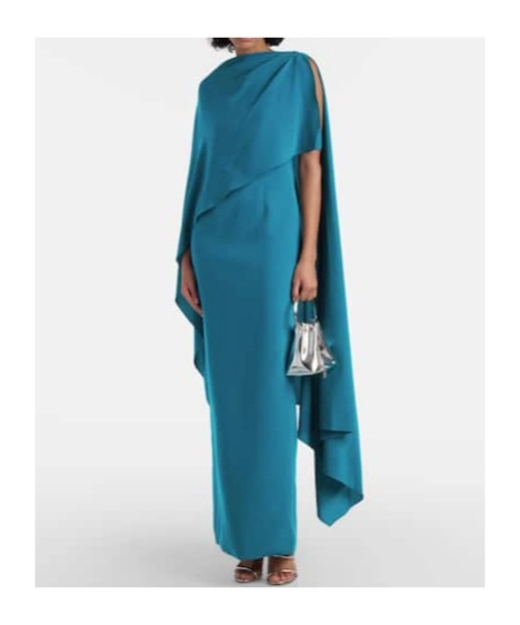 ROKSANDA Demetria Caped Crêpe Midi Dress - Blue
