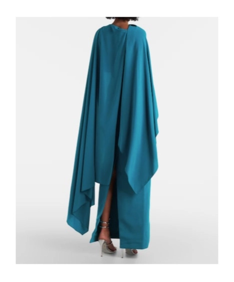 ROKSANDA Demetria Caped Crêpe Midi Dress - Blue