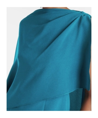 ROKSANDA Demetria Caped Crêpe Midi Dress - Blue