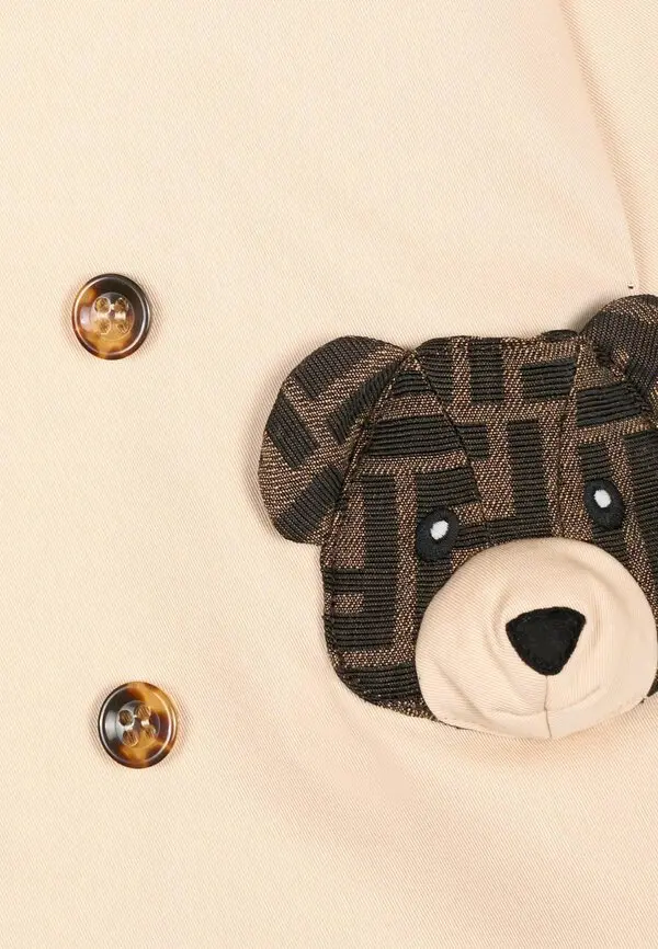 Fendi Button Appliqued Double Breasted Coat