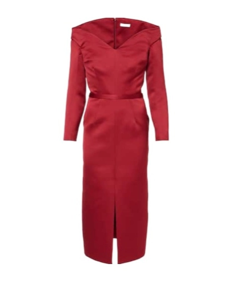 SAFIYAA LONDON Asuman Off-shoulder Midi Dress