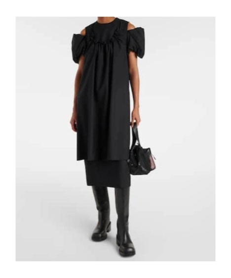 Comme Des Garçons Cutout Wool Midi Dress