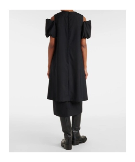 Comme Des Garçons Cutout Wool Midi Dress