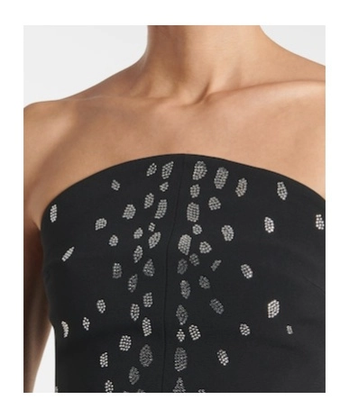 David Koma Rhinestone-embellished Midi Dress