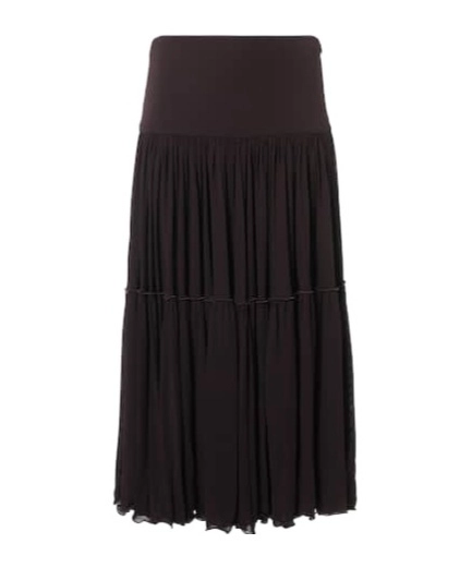 JIL SANDER Pleated Georgette Midi Skirt