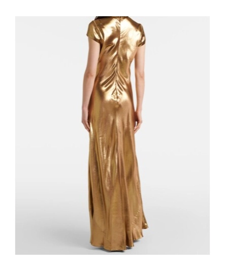Galvan Solar Gaze Scarf-detail Satin Gown - Brown