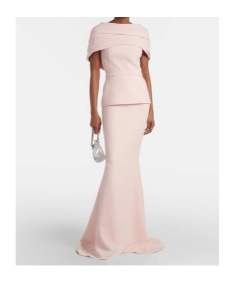 SAFIYAA LONDON Loura Draped Ruffled Crepe Dress