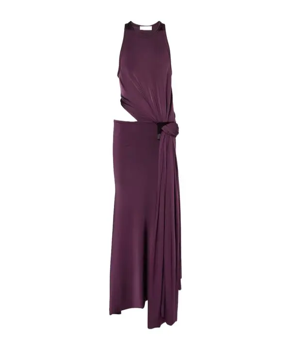 Victoria Beckham Cutout Draped Jersey Midi Dress