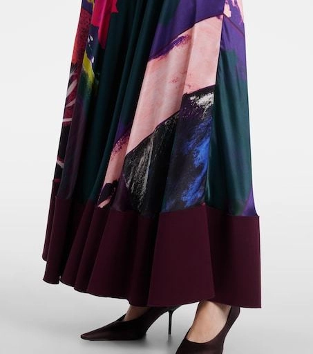 ROKSANDA Munir Printed Silk Satin Gown - Black