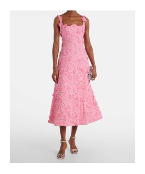 LEO Odette Floral Lace Midi Dress