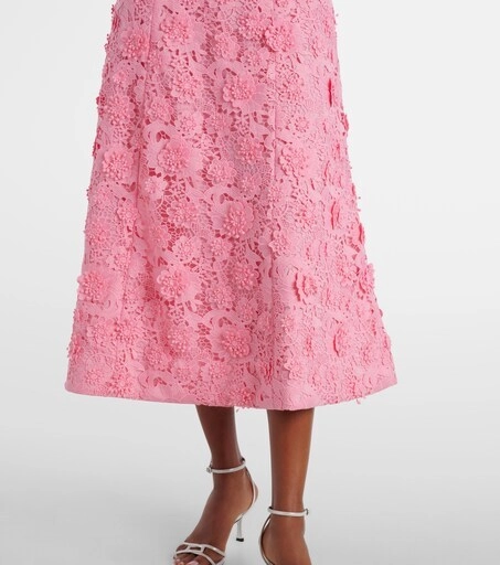 LEO Odette Floral Lace Midi Dress