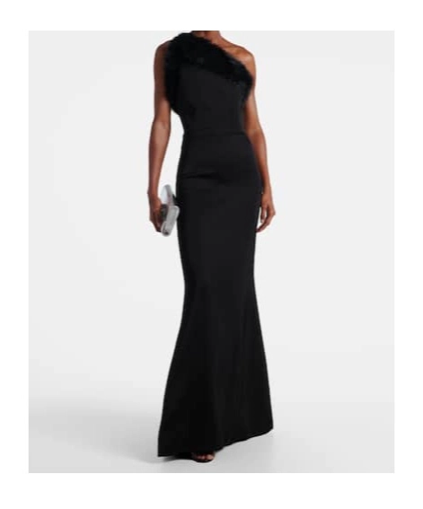 David Koma One-shoulder Bustier Gown With Trim
