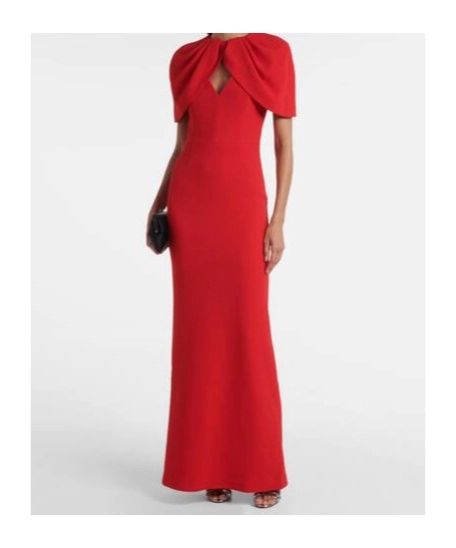 Rebecca Vallance Cameron Cape Effect Gown - Red