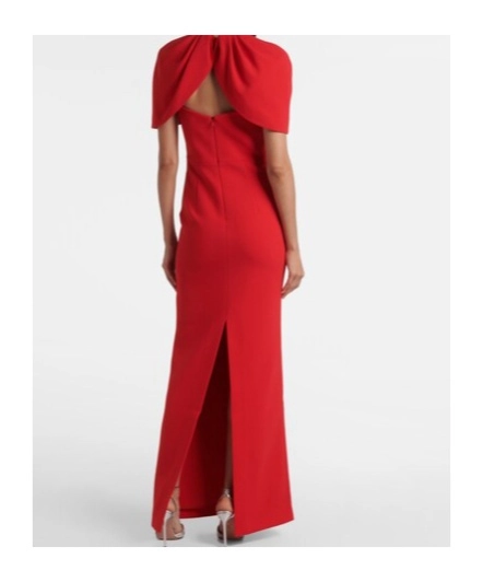 Rebecca Vallance Cameron Cape Effect Gown - Red