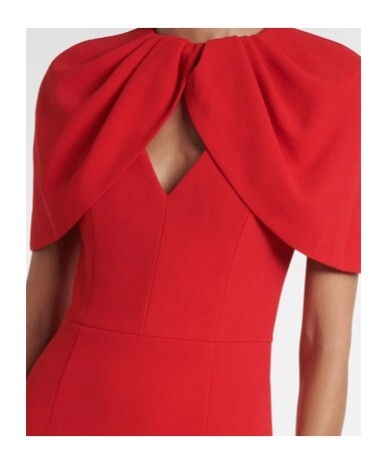 Rebecca Vallance Cameron Cape Effect Gown - Red