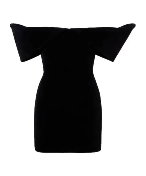 David Koma Off-shoulder Velvet Minidress