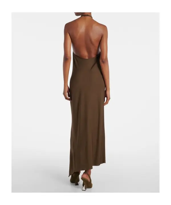 Attico Halterneck Open-back Midi Dress