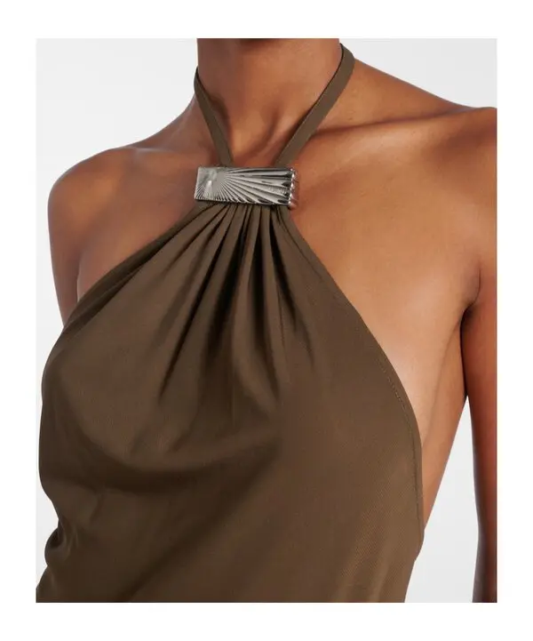 Attico Halterneck Open-back Midi Dress
