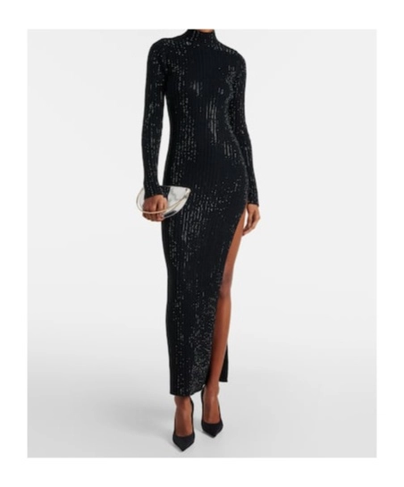 David Koma Embellished Knitted Midi Dress