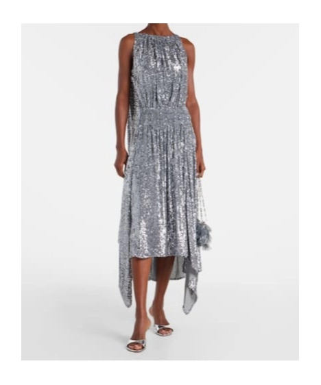 Rabanne Sequined Gathered Cocktail Dress