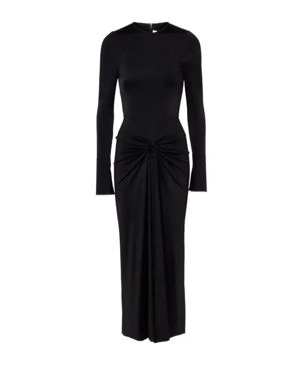 Victoria Beckham Gathered Midi Dress - Black