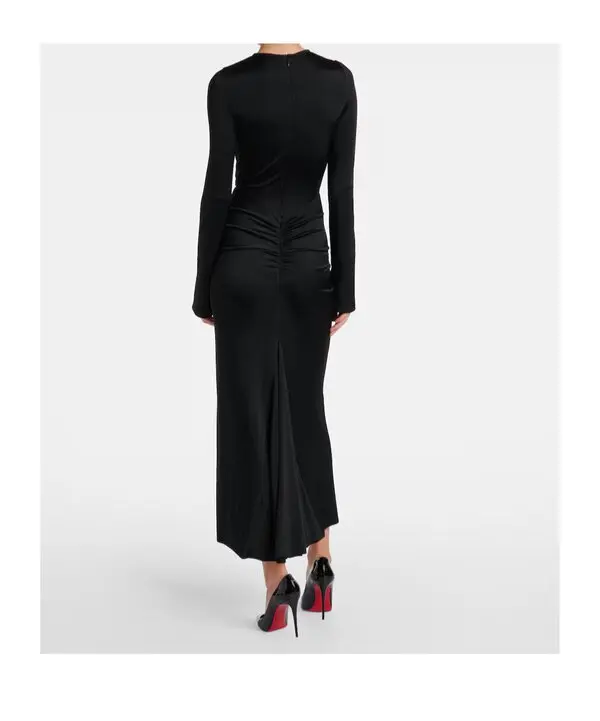 Victoria Beckham Gathered Midi Dress - Black