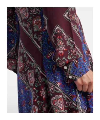 Rabanne Asymmetrical Paisley Printed Midi Shirt Dress - Brown