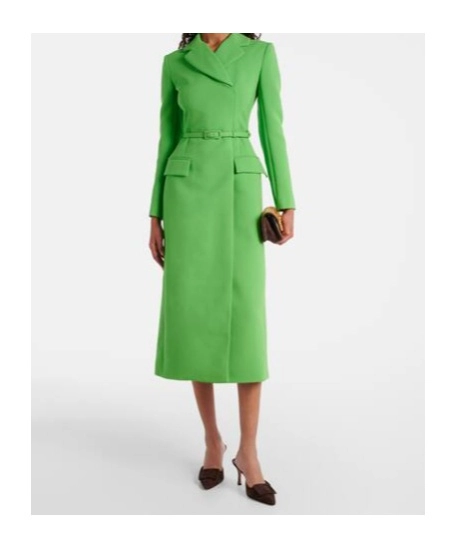 EMILIA WICKSTEAD Kalonice Wool Crepe Midi Dress - Green